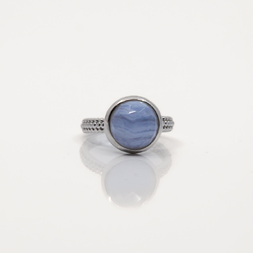 blue lace agate ring
